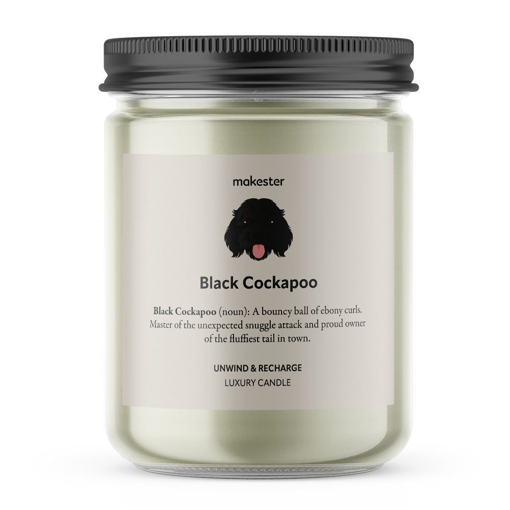 Black Cockapoo Candle Gift - Luxury Soy Wax - Cockapoo Gifts - Vanilla, Jasmine, Sugared Almond ...