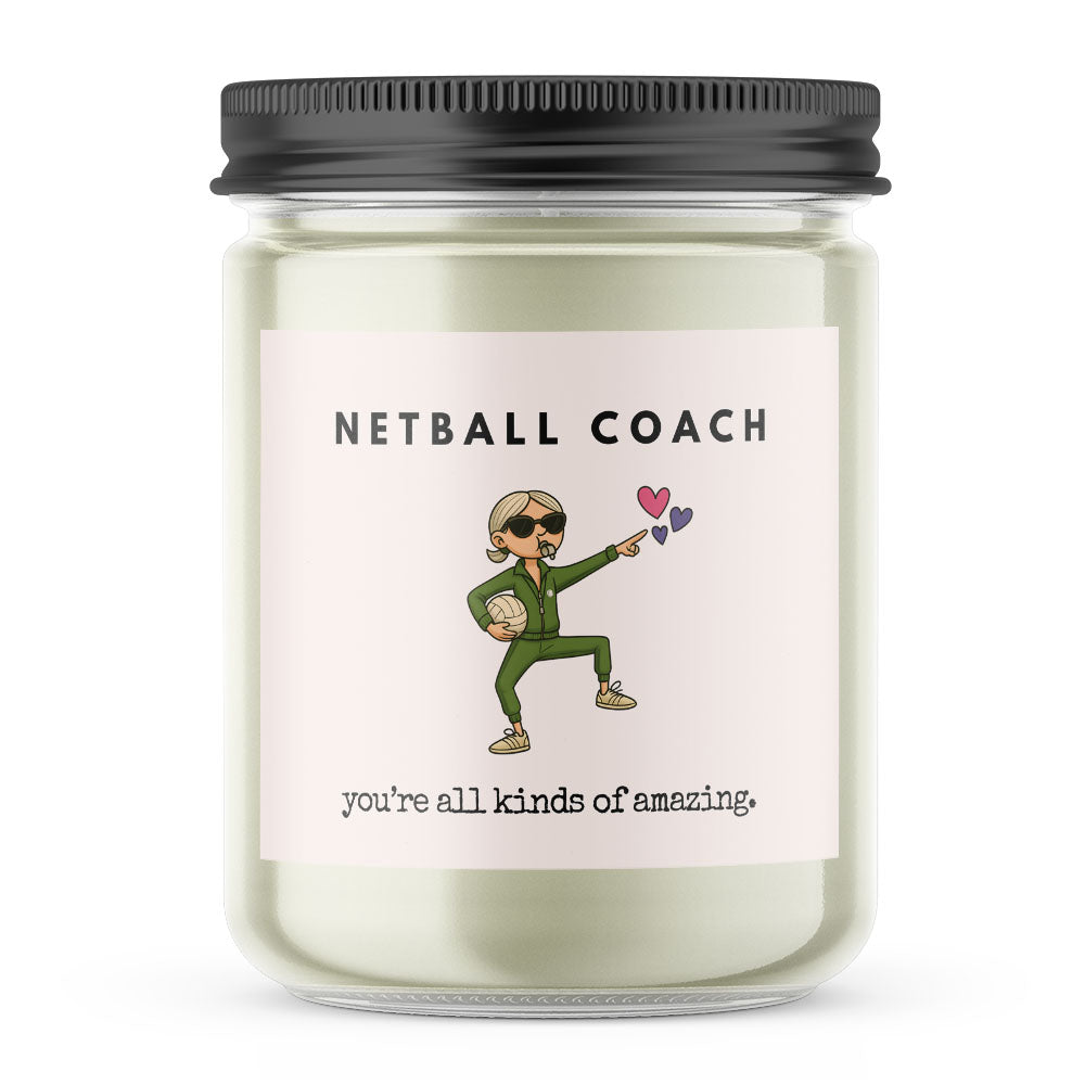 Netball Coach Gifts - Luxury Soy Wax Candle - Vanilla, Jasmine, Sugared ...