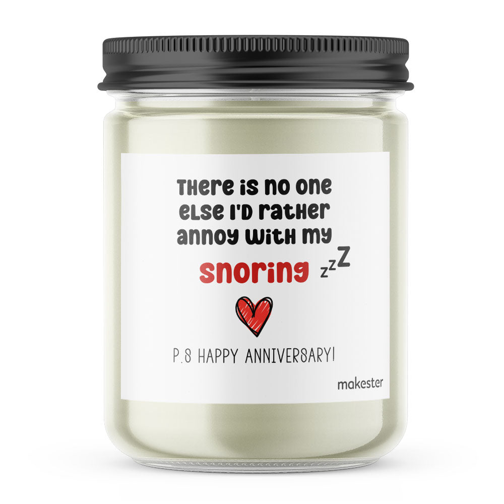 Snoring Anniversary Candle - Luxury Soy Wax - Anniversary Gift Candle ...