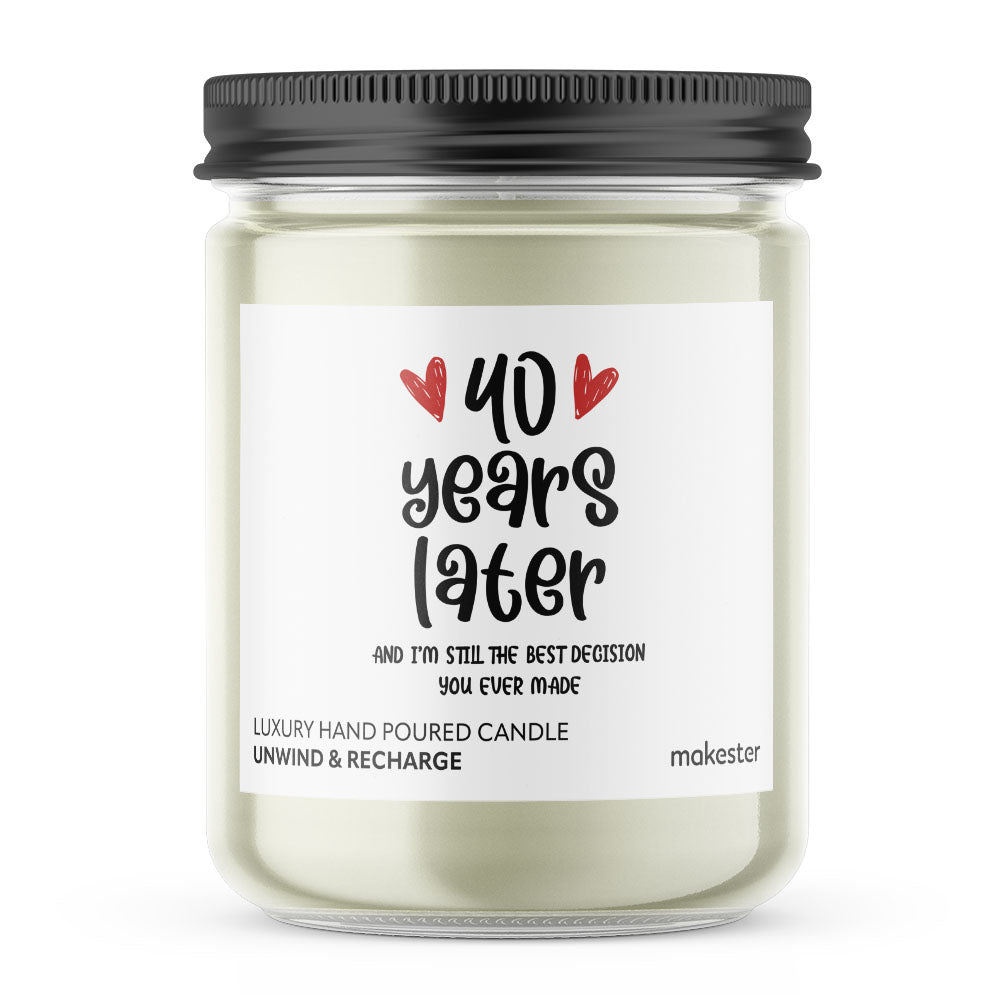 40 Years Later Candle - Luxury Soy Wax - Anniversary Gift Candle ...