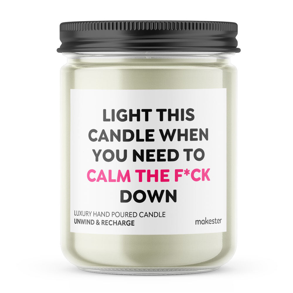 Calm The F Down Candle - Luxury Soy Wax - Vanilla, Jasmine, Sugared ...