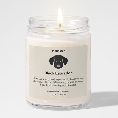 Black Labrador Candle Gift - Luxury Soy Wax - Labrador Gifts - Vanilla ...