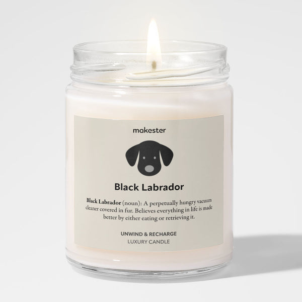 Black Labrador Candle Gift - Luxury Soy Wax - Labrador Gifts - Vanilla ...