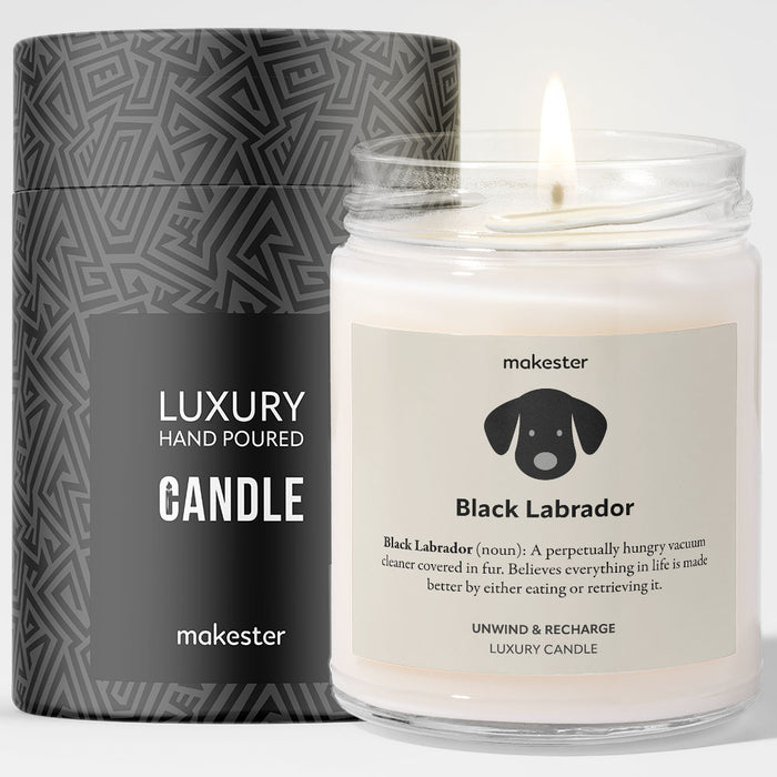 Black Labrador Candle Gift - Luxury Soy Wax - Labrador Gifts - Vanilla ...