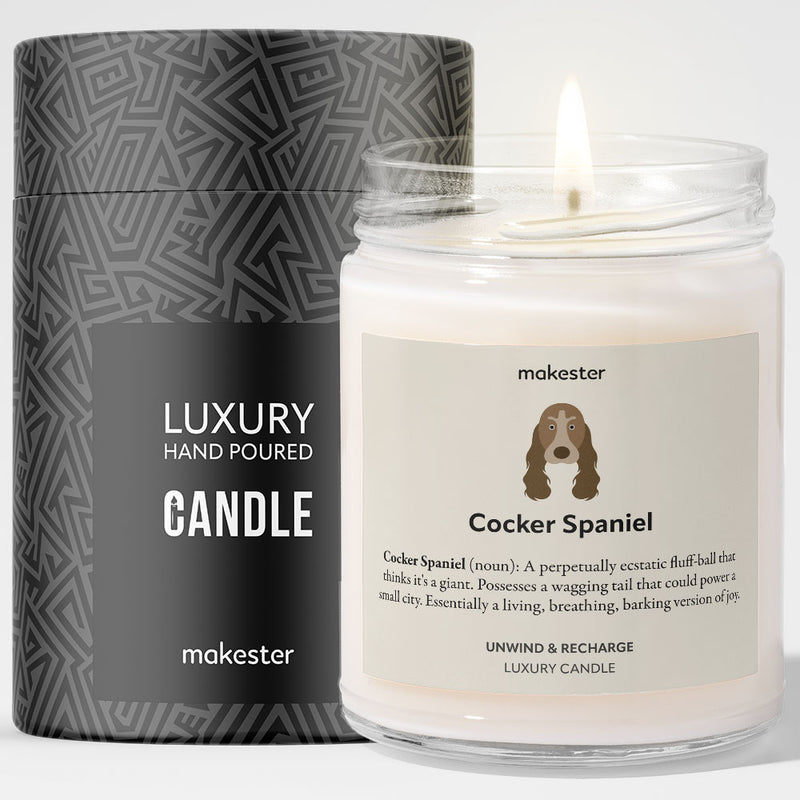 Cocker Spaniel Candle Gift - Luxury Soy Wax - Cocker Spaniel Gifts ...