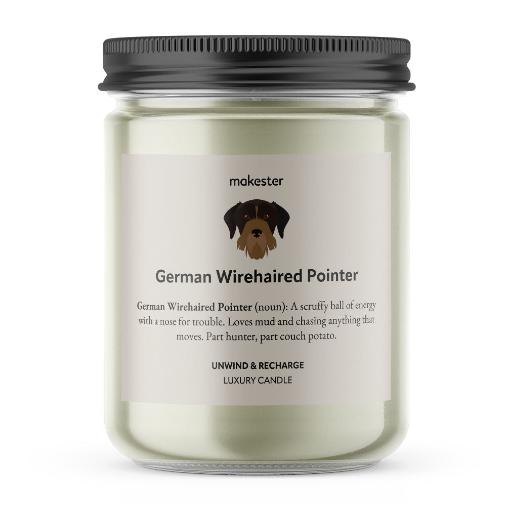 German Wirehaired Pointer Candle - Luxury Soy Wax - Vanilla, Jasmine ...