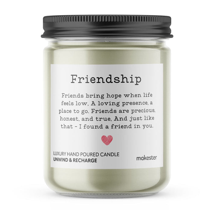 Friendship Sentimental Candle - Luxury Scented Soy Wax - Gift For ...