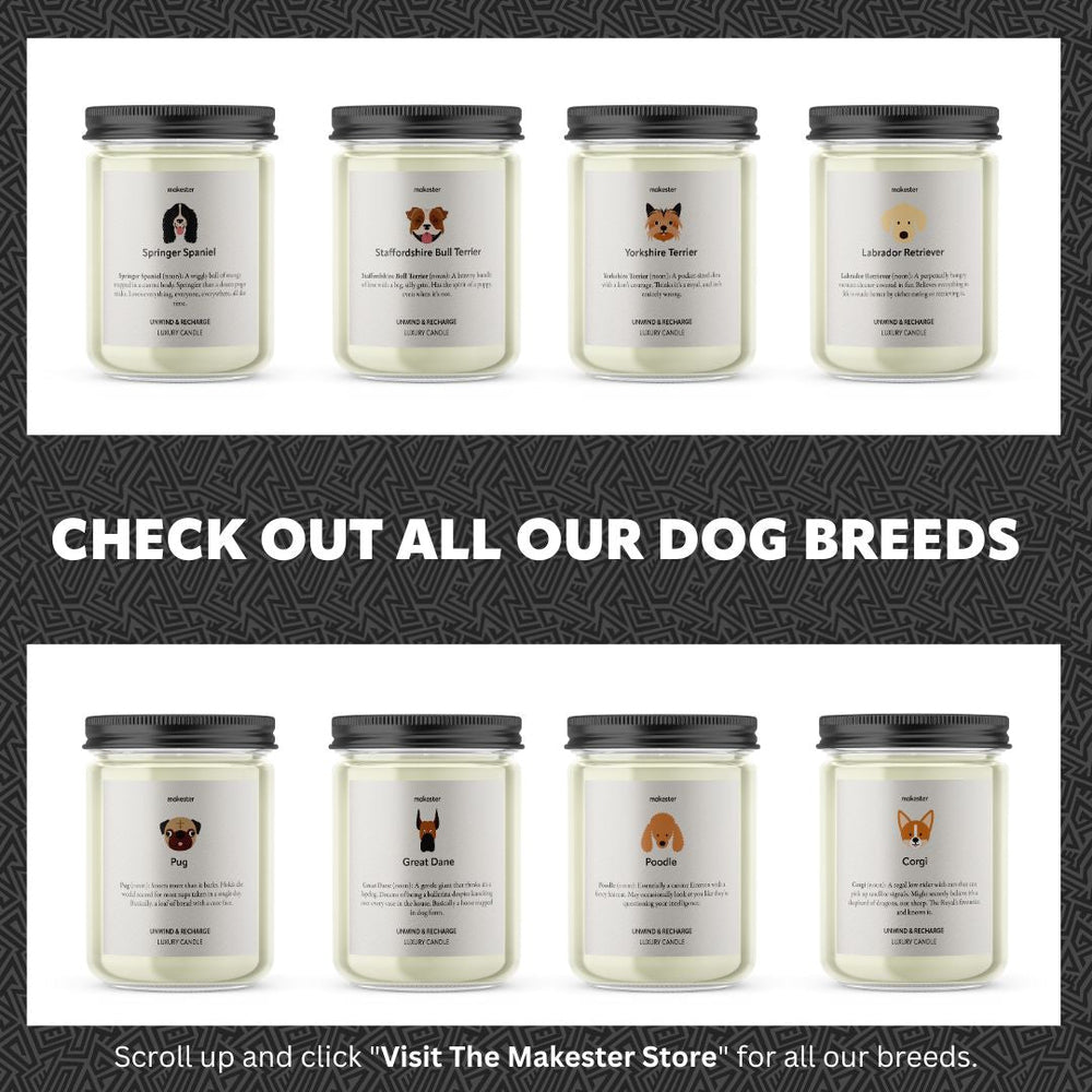 Black Labrador Candle Gift - Luxury Soy Wax - Dog Candles By Makester