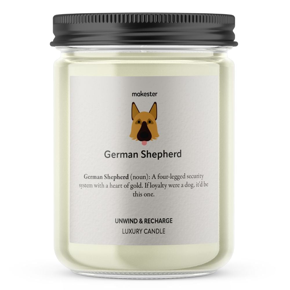 German Shepherd Candle Gift - Luxury Soy Wax - German Shepherd Gifts ...