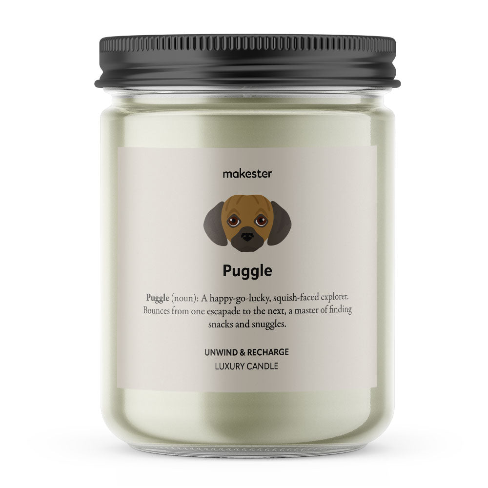 Puggle Gift Candle - Luxury Soy Wax - Puggle Gifts - Vanilla, Jasmine ...
